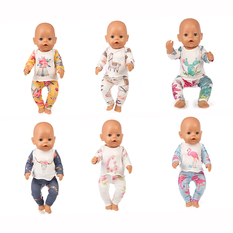 New Fashion pajamas Doll Clothes Fit For 43cm born baby Doll clothes ...