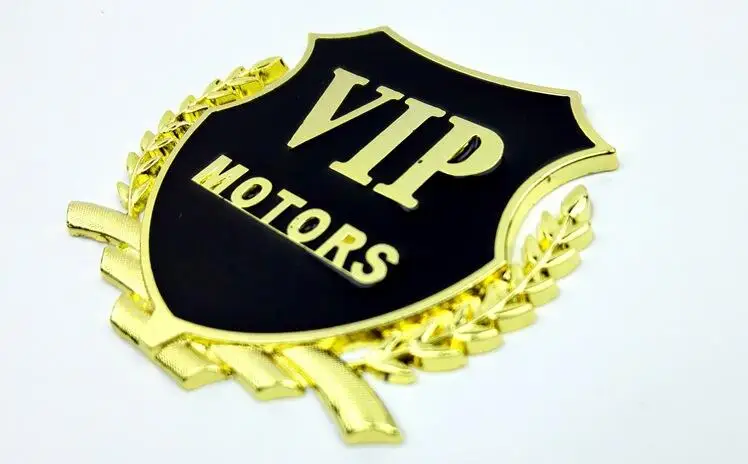 100 Pieces Vip Motors Car-styling Chrome Metal Car Stickers Emblems ...