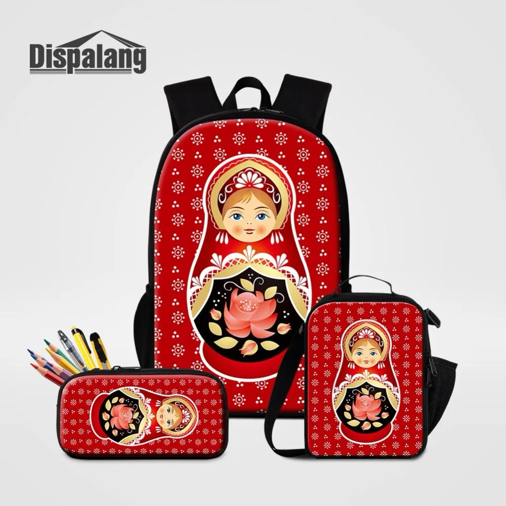 Russian Mascot Matryona Print Backpack With Pencil Case Lunchbag 3 Set ...