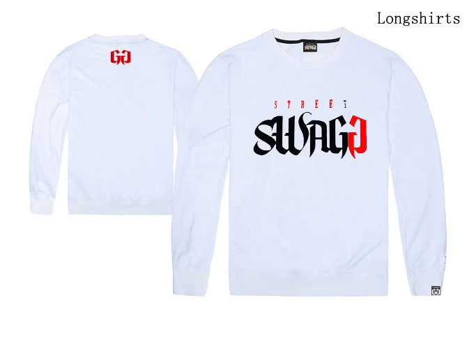 Hip Hop Street Swagg T shirts Men's Clothing fashion long sleeve Round ...