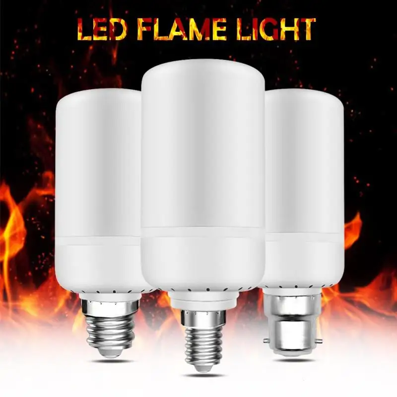 E14 E27 B22 LED Flame Light Bulb Simulation Effect Flashing Creative ...