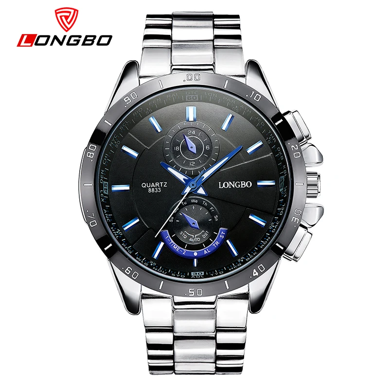LONGBO Watch full stainless steel water resistant men table sports ...