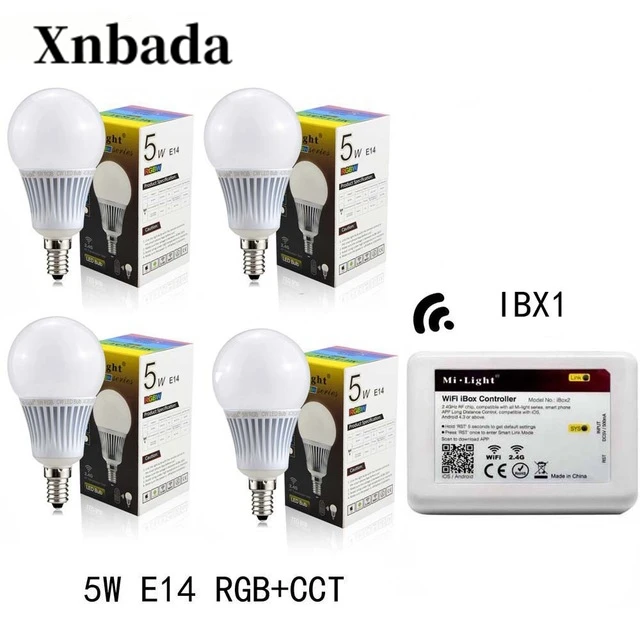 Mi Light Led Lamp 5W RGB+CCT E14 Led Bulb+ IBX2 RF Remote Wifi Led ...