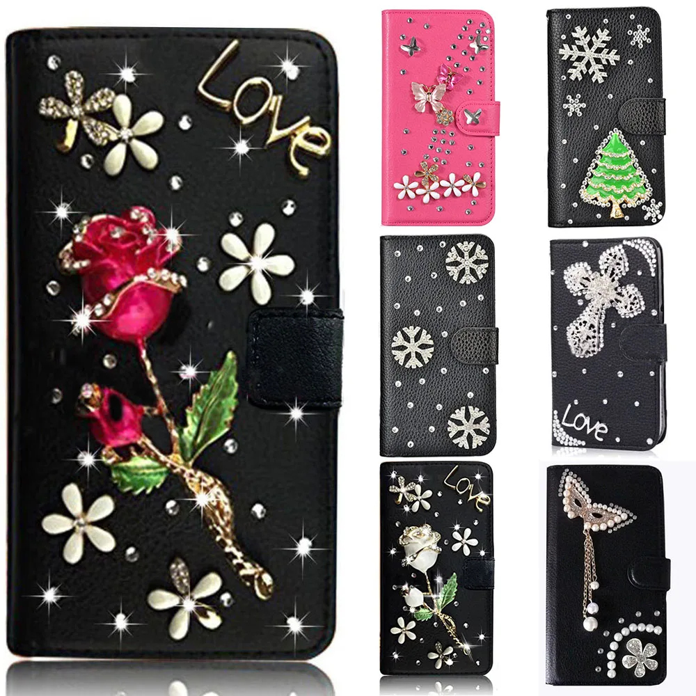 Case For S9, Book Wallet Cover For S9 Plus. Rhinestone Bling Diamond ...