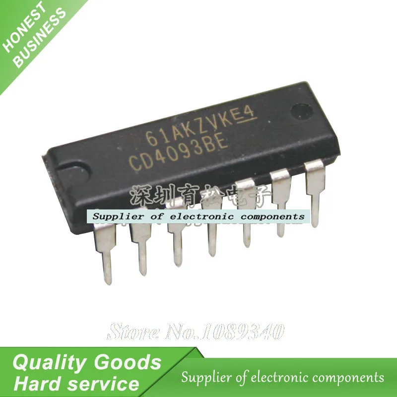 10pcs CD4093 CD4093BE HCF4093BE DIP CD4093BD with non flip flop logic ...