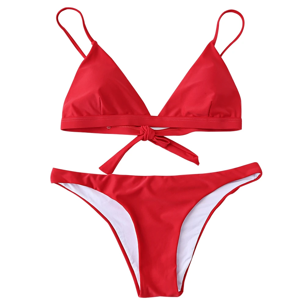 2018 Holiday Bikinis Women Swimsuit Swimwear Padded Back Tied