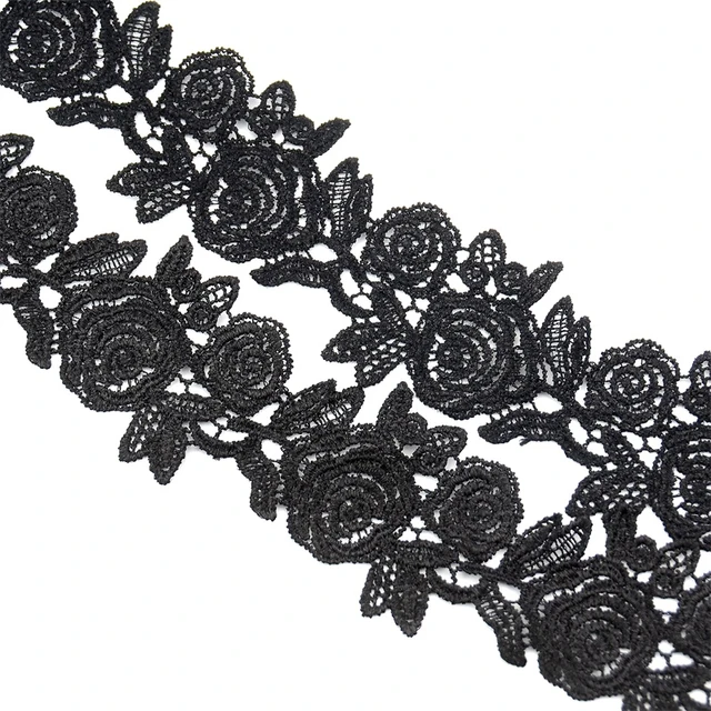 Black Rose Lace Fabric