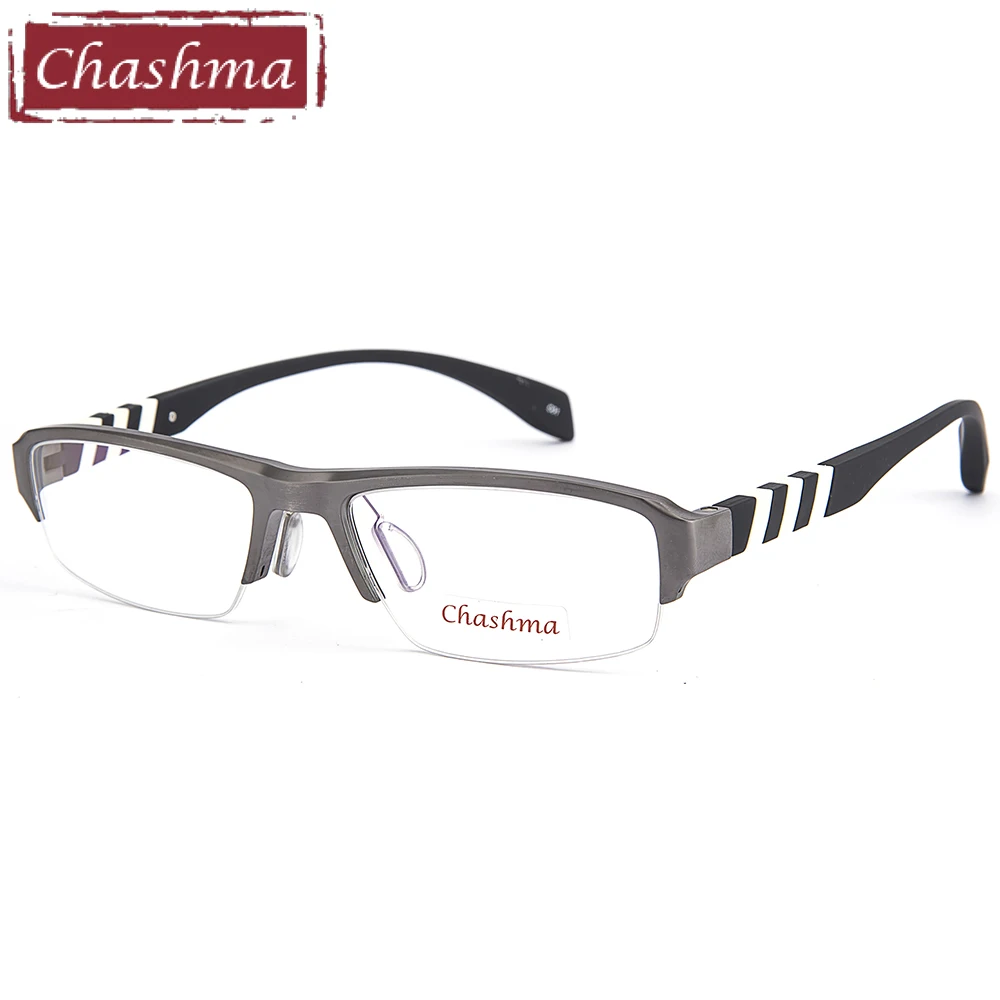 Chashma Brand Sport Style Men Eyeglass Titanium Frame Rubber Temple Eyeglasses Optical Frames