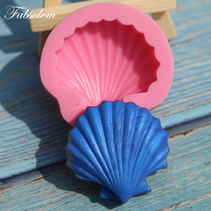 silicone mold sea shell shape ocean fondant cake decoration gum paste ...