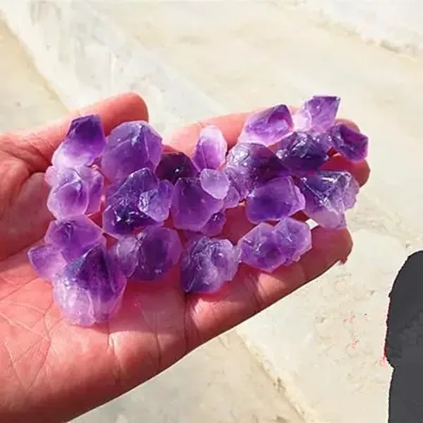 Pure natural purple crystal flower cluster of small granular gravel ...