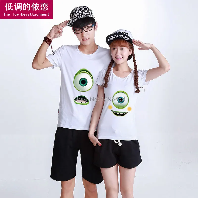 Men Women Fashion Couple T Shirt Tops For 2015 New Lovers Summer
