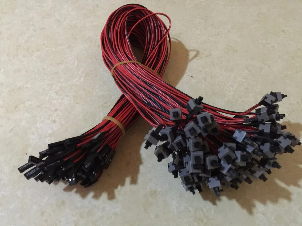 20PCS Power Supply I/O Reset Switch PC Motherboard Cable and Button ...