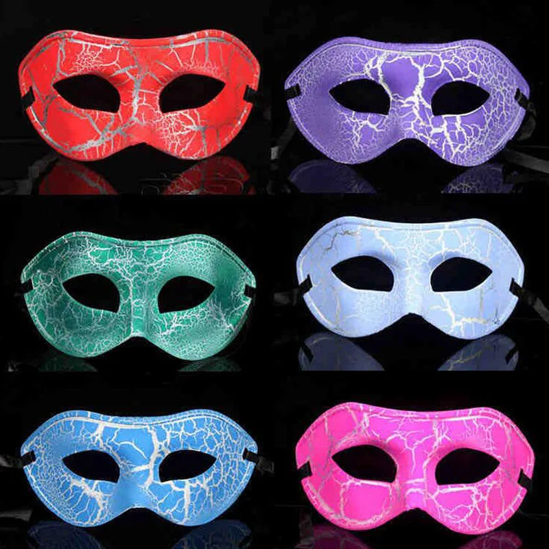 10pcs/lot Unisex Halloween Party Mask Flat Crack Prince Half Face ...