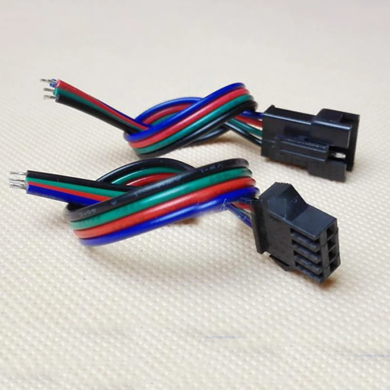 Cable Terminal LED para tira de luces RGB, Conector de conexión 4P, 4 ...
