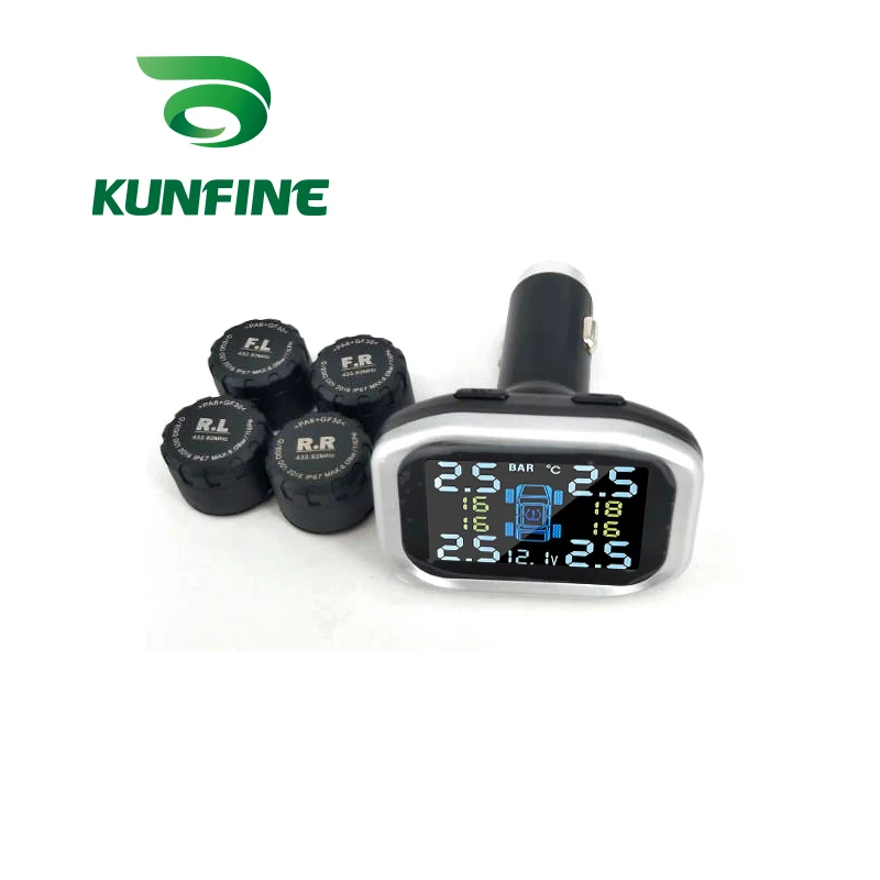 Sistema de control de presión de neumáticos TPMS para coche, encendedor de cigarrillos, pantalla ...
