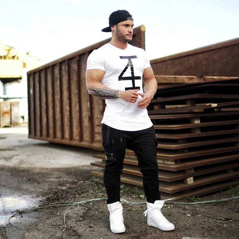 Strong Men Fit T Shirt Short Sleeve TankTops Fashion V neck Shirts ...