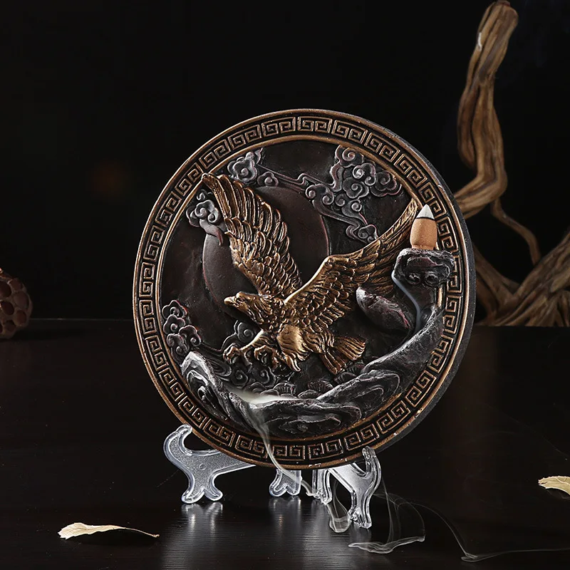 Creative Ceramics horse Eagle Backflow Incense Burner Home Decor Tea ...