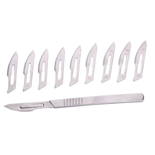 #23 Surgical Scalpel Set - Stainless Steel Handle with Carbon Steel ...