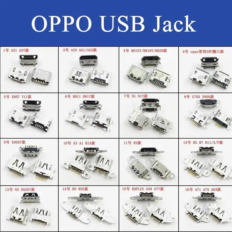 OPPO conector de carga USB, pieza de reparación PCB FPC, A31, A53, R815 ...