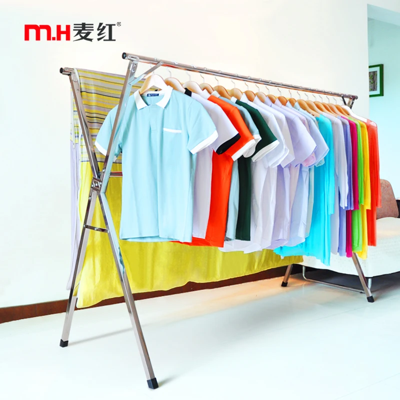 Type stainless steel drying rack floor racks landing double pole ...