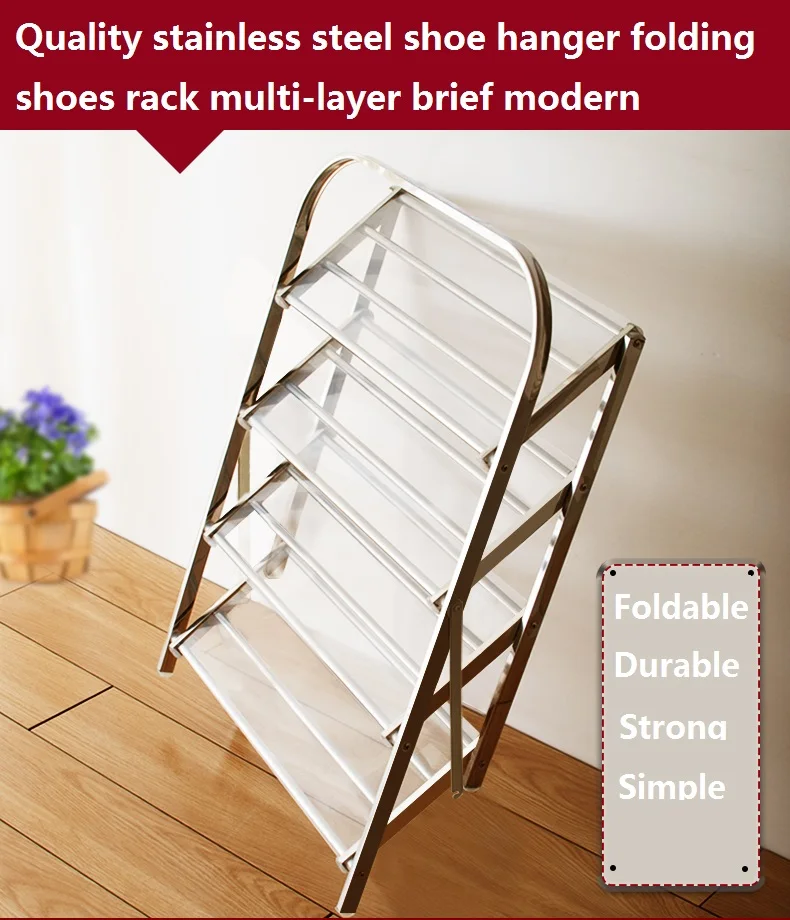 Quality-stainless-steel-shoe-hanger-folding-shoes-rack-multi-layer ...