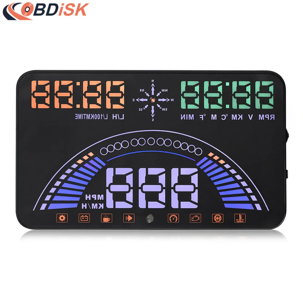 S7 HUD 5.8" Large Screen Head Up Display Combing OBD and GPS Two ...
