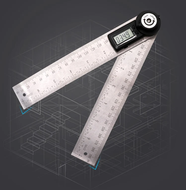 200mm Digital Protractor Inclinometer Goniometer Level Measuring Tool ...