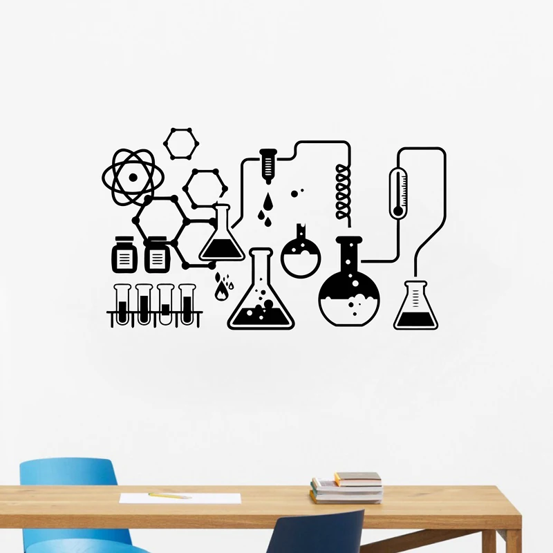 Science Chemical Lab Vinyl Wall Stickers Art Decor Scientist Chemistry ...