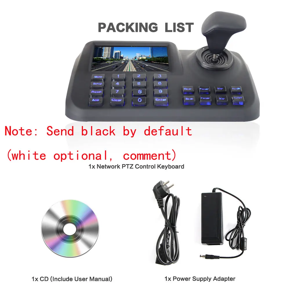 Onvif 3D CCTV IP PTZ joystick controller keyboard with 5 inch LCD ...