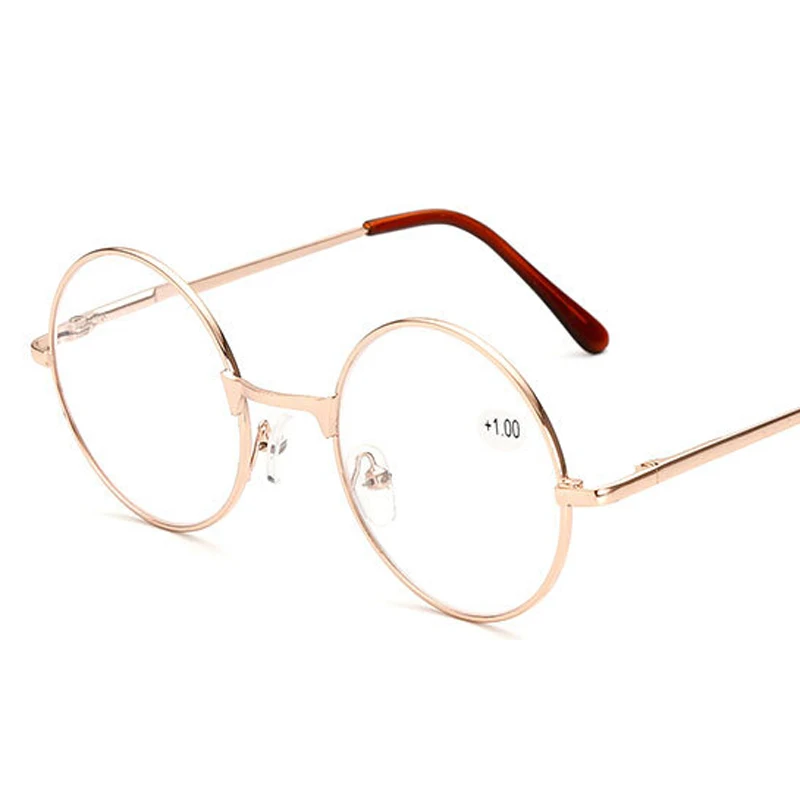 Retro-Metal-Round-Frame-Reading-Glasses-Women-Men-Clear-Lens-Presbyopic ...