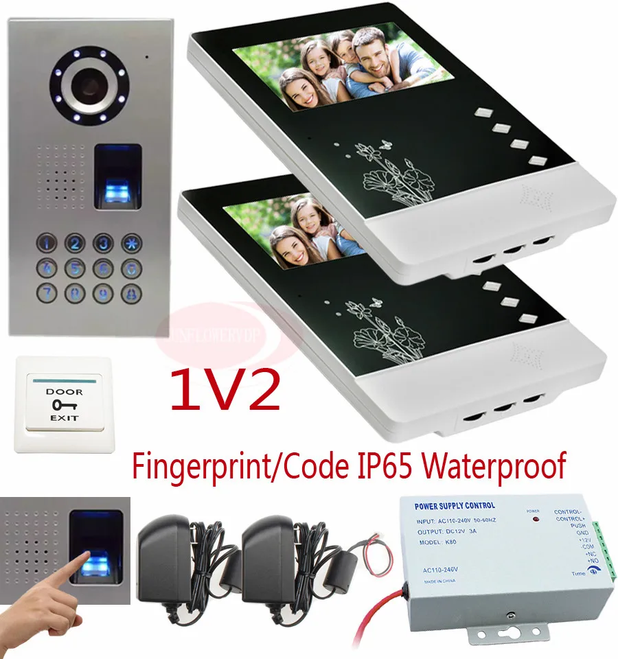 Intercoms For Homes 7'' Color Video Intercom System Fingerprint ...