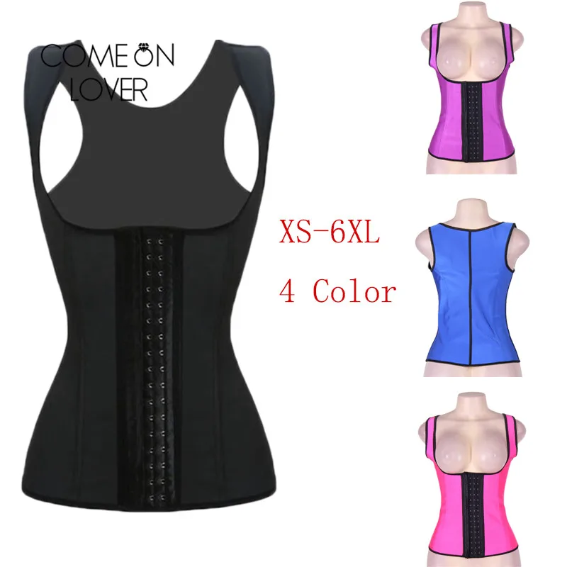 Ai2220 Steel Bones Latex Corset Girdle Vest Waist Cincher Body Shaper 4