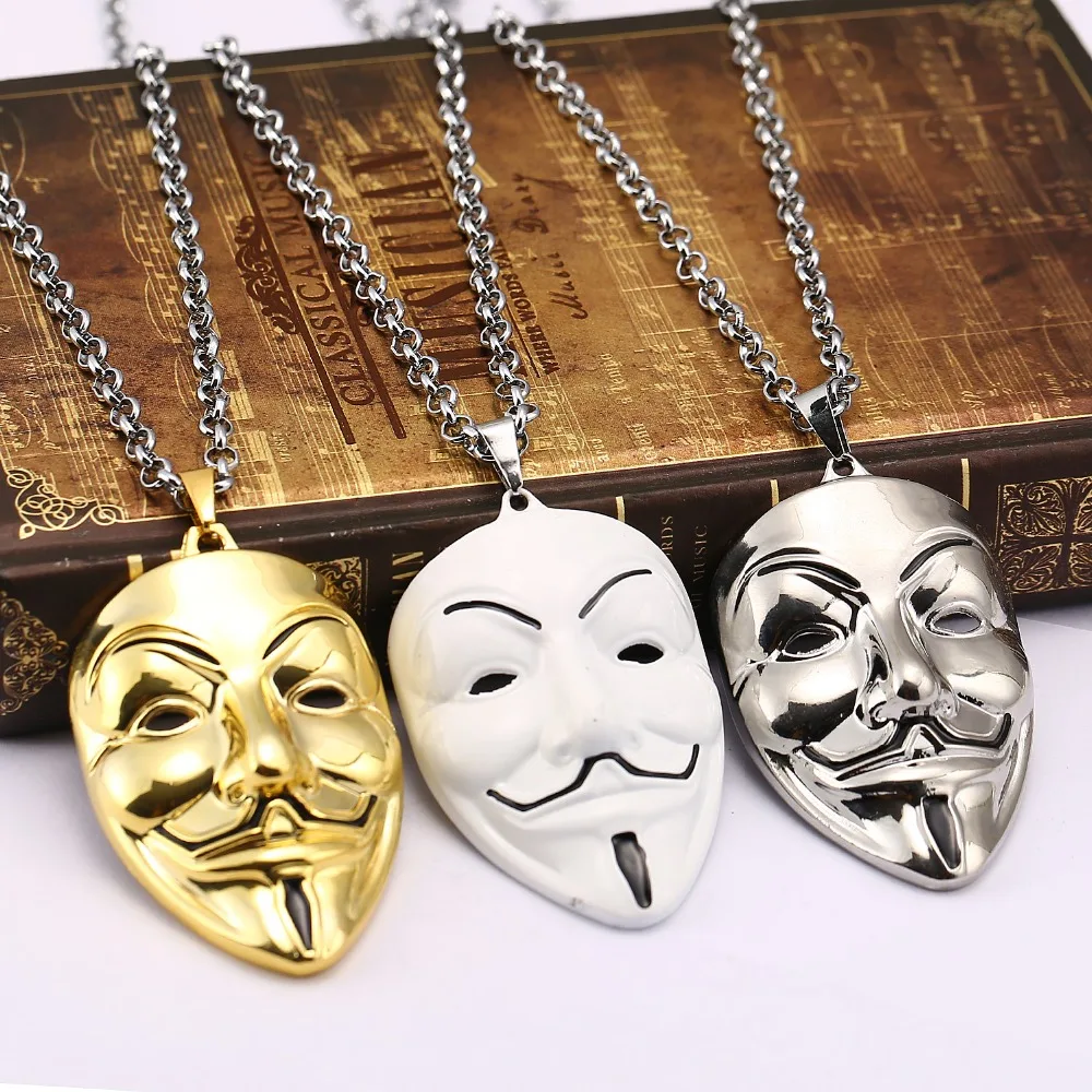V-for-Vendetta-Necklace-metal-Chain-Collar-Figure-face-mask-Pendant ...