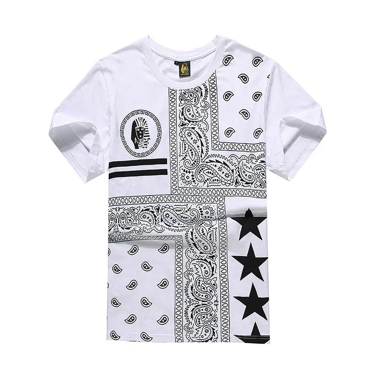 2015 mens hip hop clothing bandana shirt graphic tees men channel swag ...