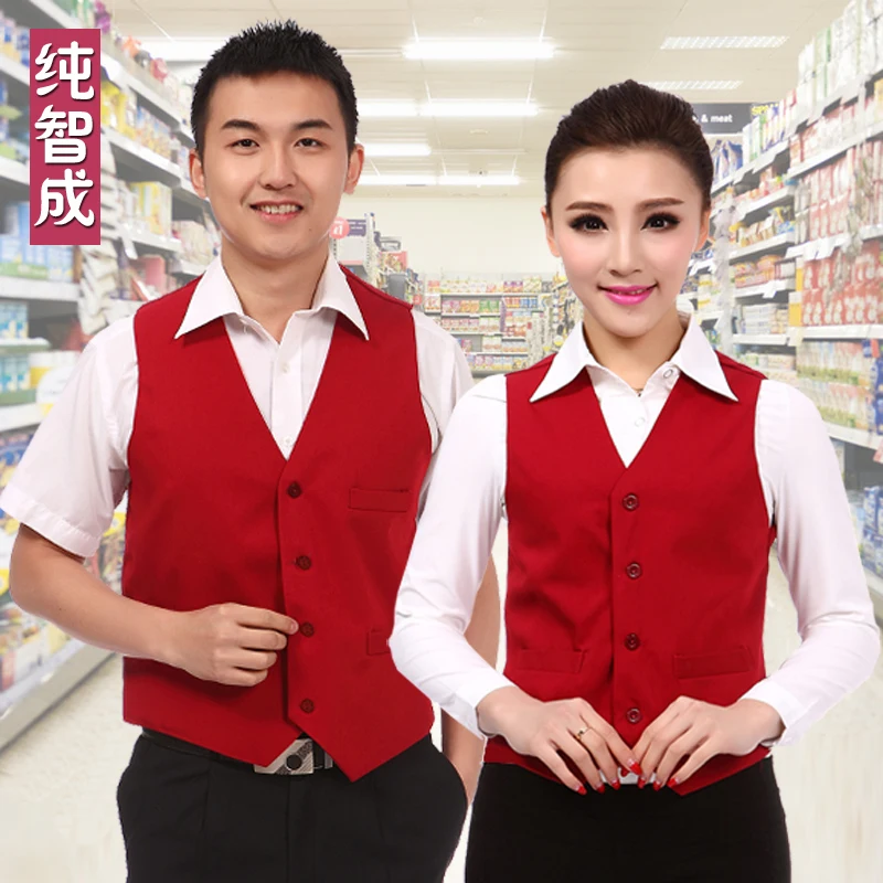 Supermarket attendant uniforms for men and women volunteer vest vest ...