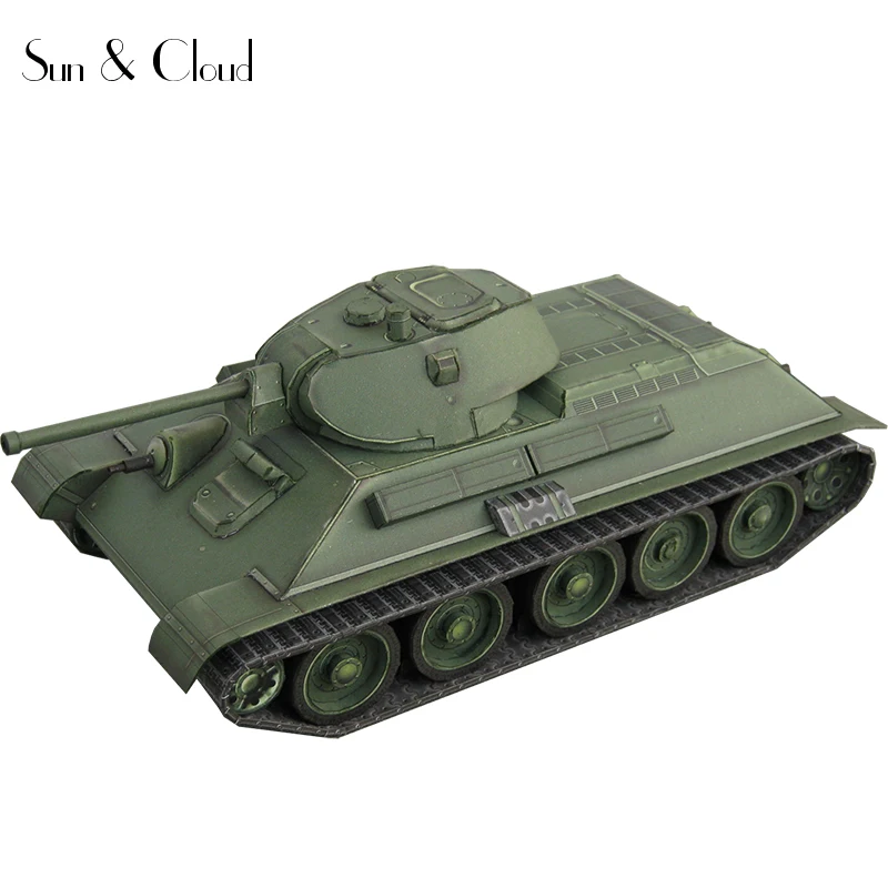 1:35รัสเซียโซเวียต3D T 34ถังกระดาษ Second World War ประกอบมือทำงาน ...