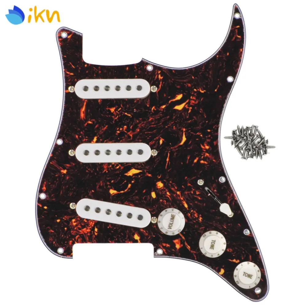 NEW Brown Tortoise Shell Loaded Prewired Guitar Pickguard Single Coil ...