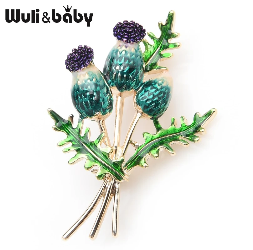 Wuli&baby Orange Blue Tulip Bouquet Flowers Enamel Brooches Metal ...