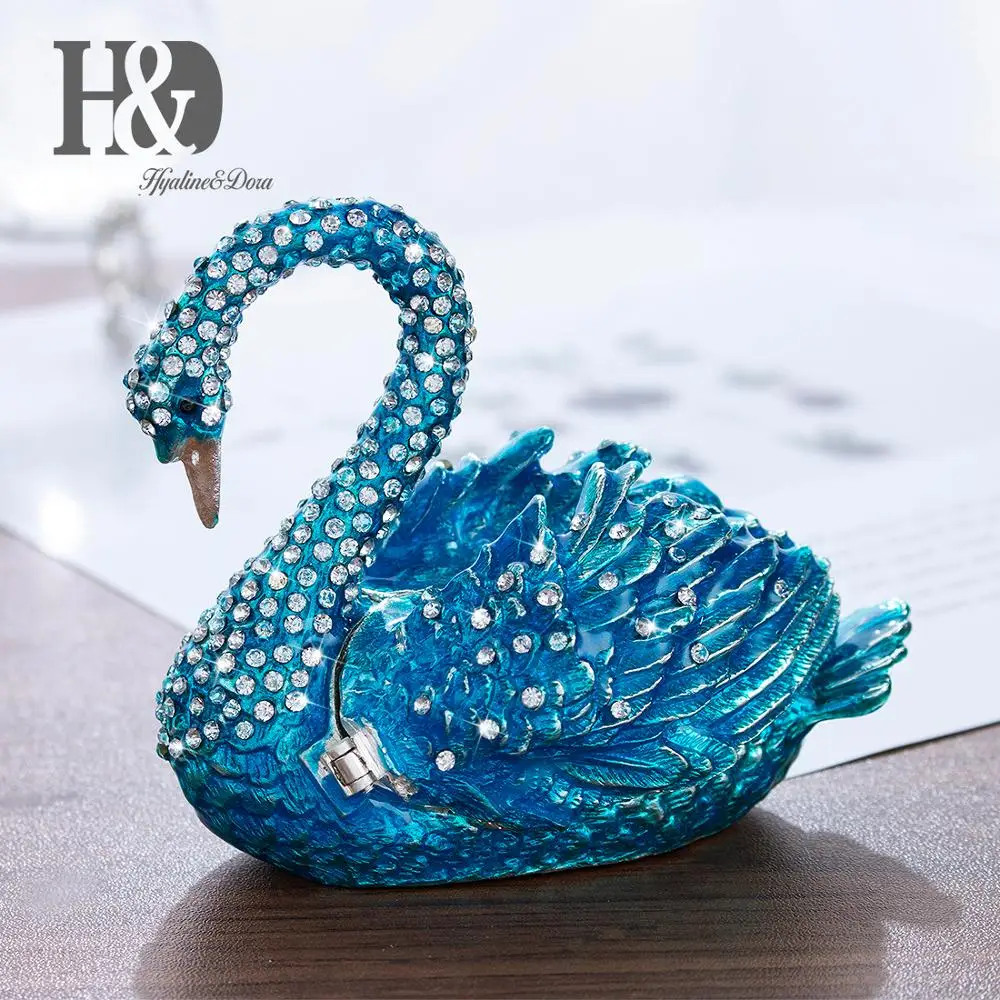 Swan Lacquer Box Hand Painted Russian? Swan Shape Rare Unusual Jewelry ...