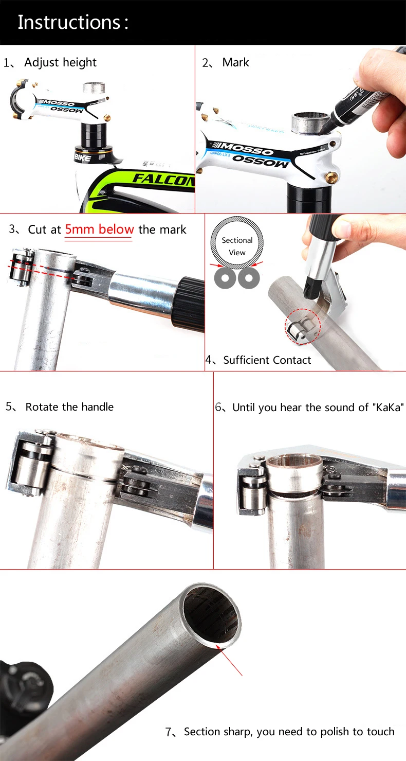 Outil de réparation,outil de coupe de fourche, en acier allié, Tube de ...