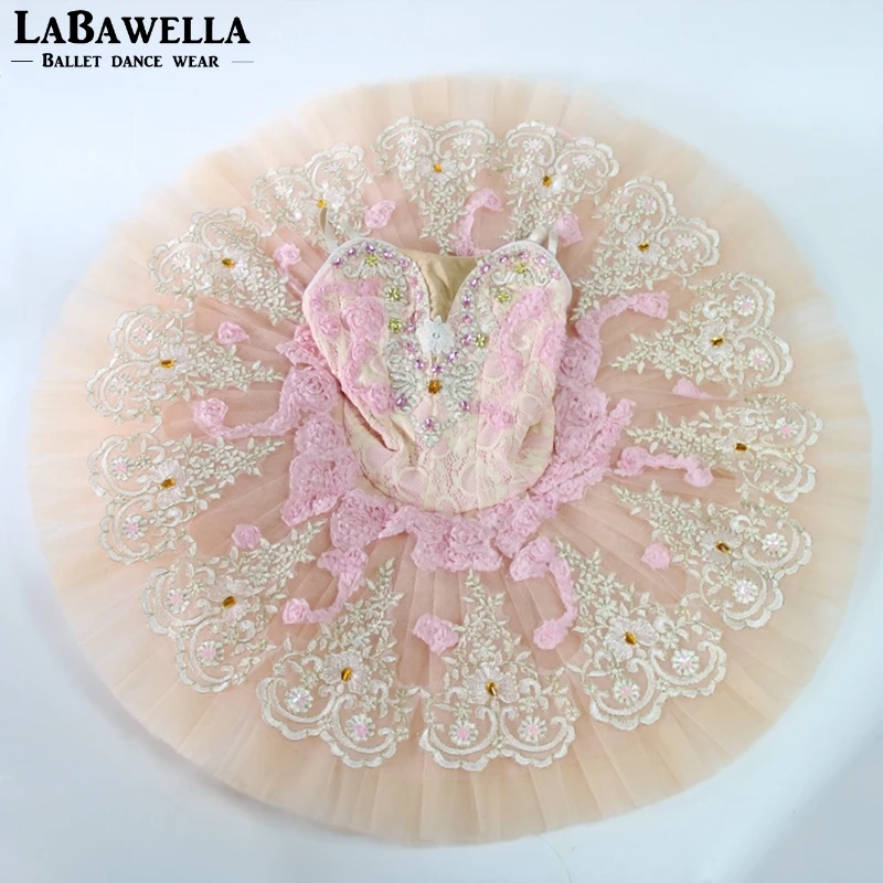 Sugar Plum Fairy Professional Pancake Tutu Peach Pink Women Flower ...