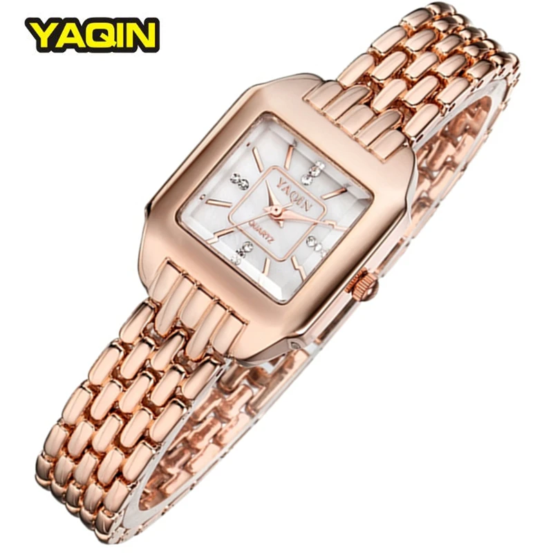Brand watch Female Rectangular Dial Stainless Steel Classic Lady Watch ...