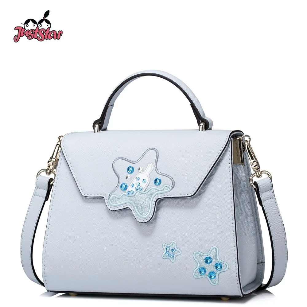 JUST STAR Women's PU Leather Handbag Ladies Fashion Five Star Tote ...