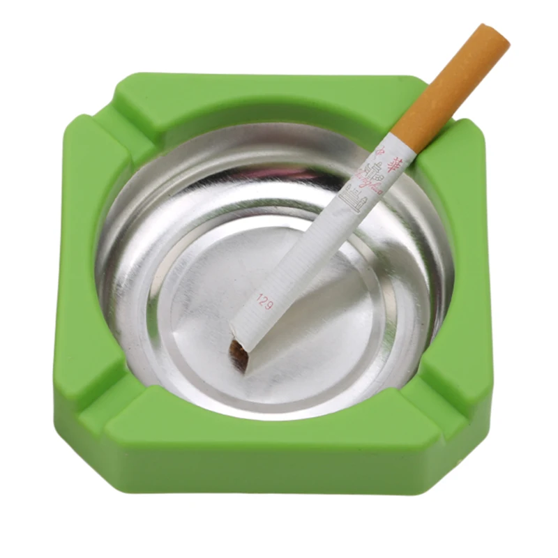 Small Square Plastic Ashtray - Plastic & Metal Body in 3 Colors ...