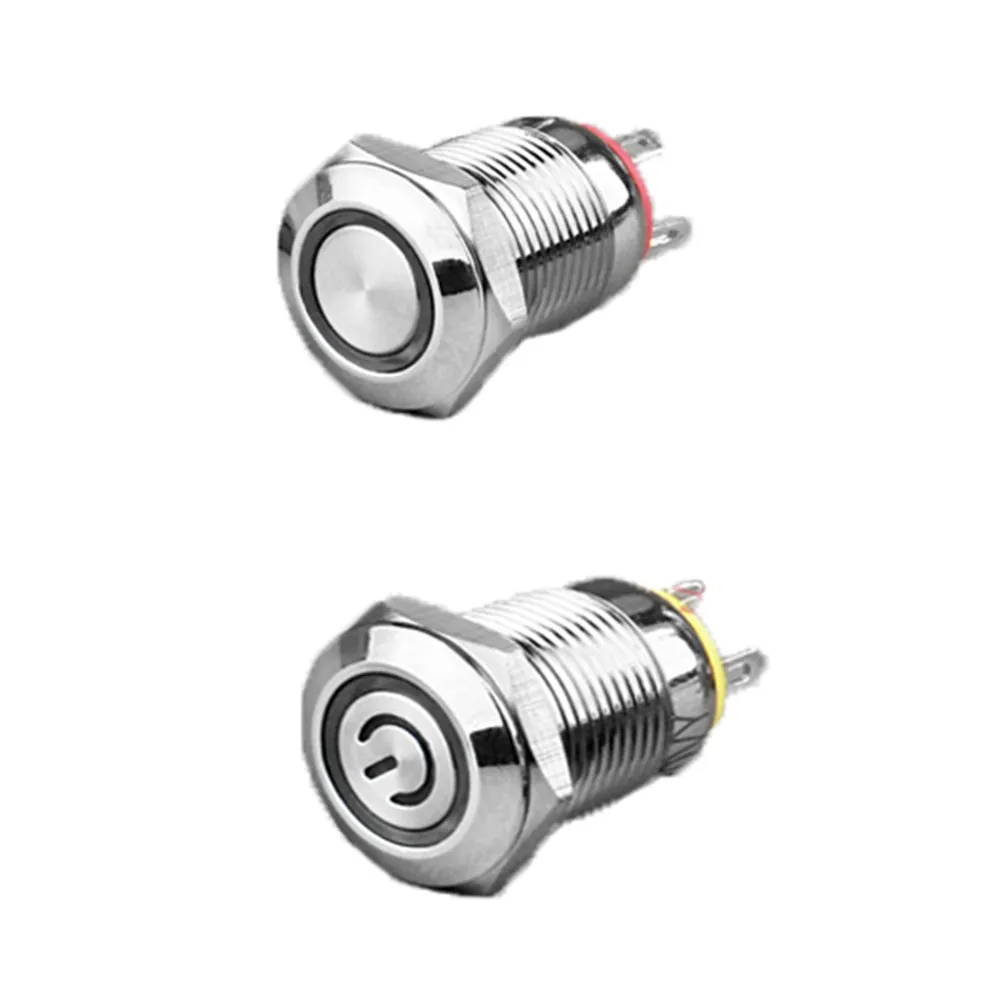 1pc 12mm Self-reset Led 3v 5v 6v12v 24v 220v Metal Button Switch ...