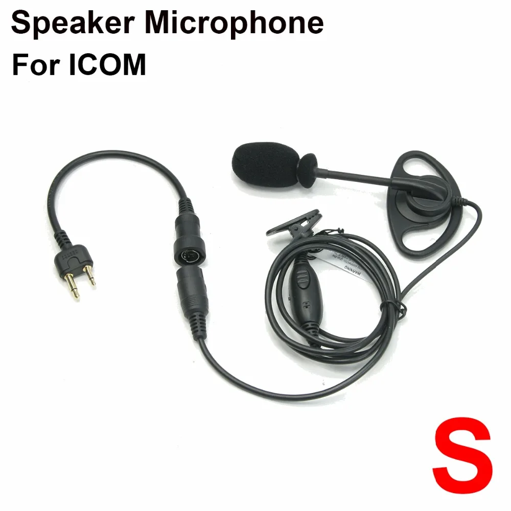 D Ring Ear Hanger Boom Mic Microphone + Mini din plug for ICOM IC T7H ...