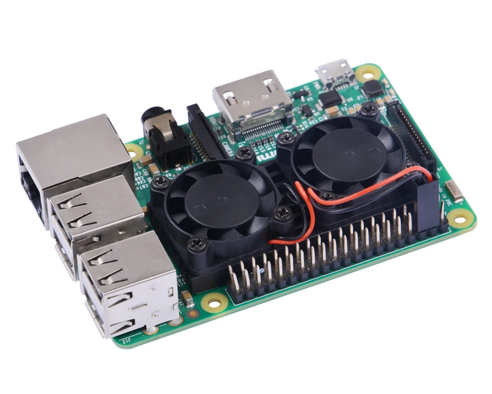 Raspberry pi 3 Model B Dual Fan Ultimate Heatsink Cooler with Double ...
