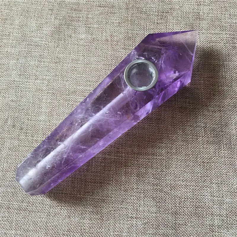 Art & Collectibles Amethyst Crystal Natural Stone Smoking Pipe Set ...