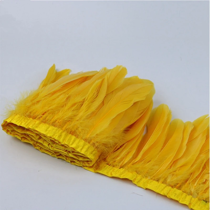 Plume de déco,Bandes en plumes d'oie teintées pour robe, rubans de ...