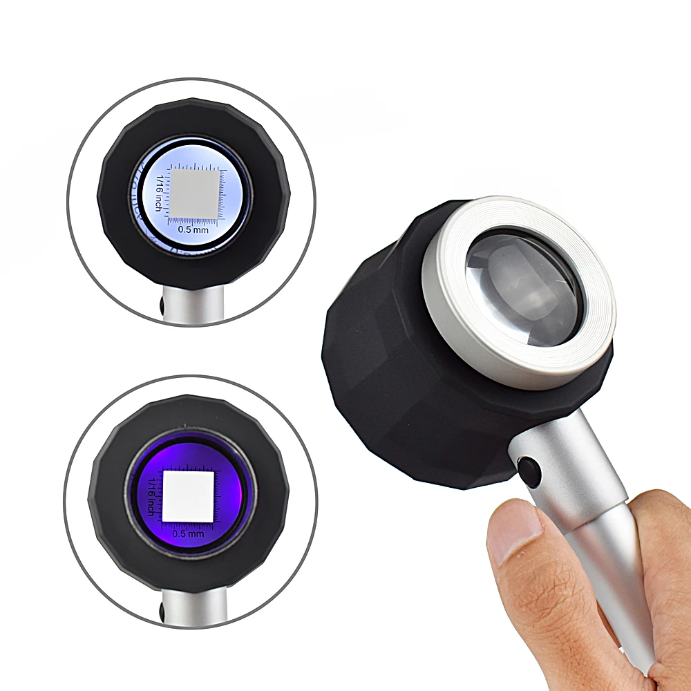 NEWACALOX 10X Magnifier Lens With Scale LED Light Ultraviolet Lamp ...